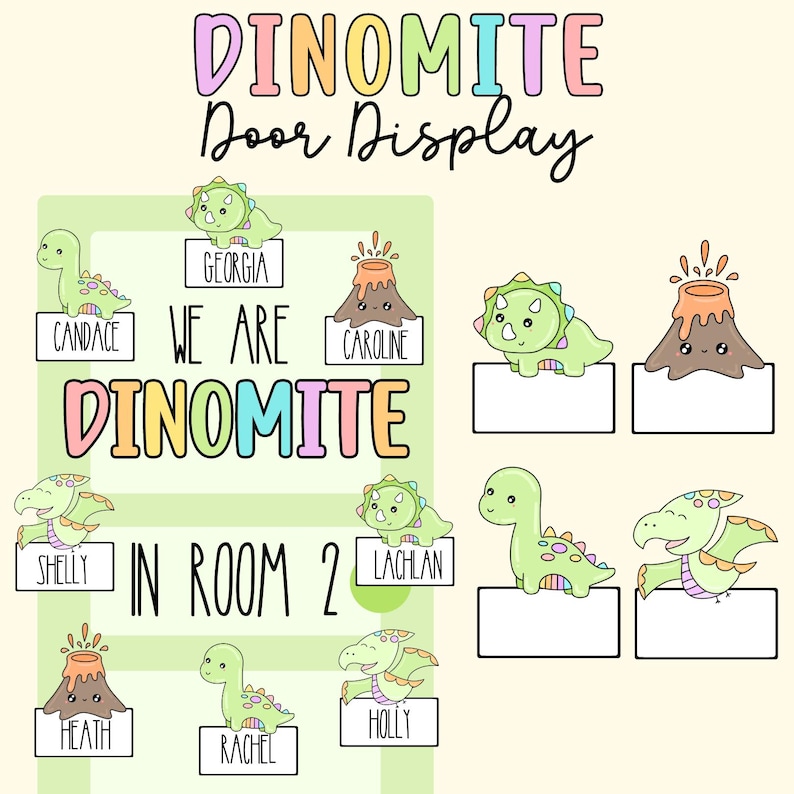 DIGITAL We Are Dinomite Door Display, Printable, Editable, Download ...