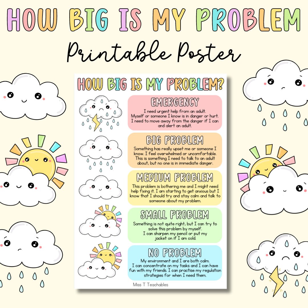 DIGITAL How Big is My Problem Poster, Emotional Regulation, Classroom ...