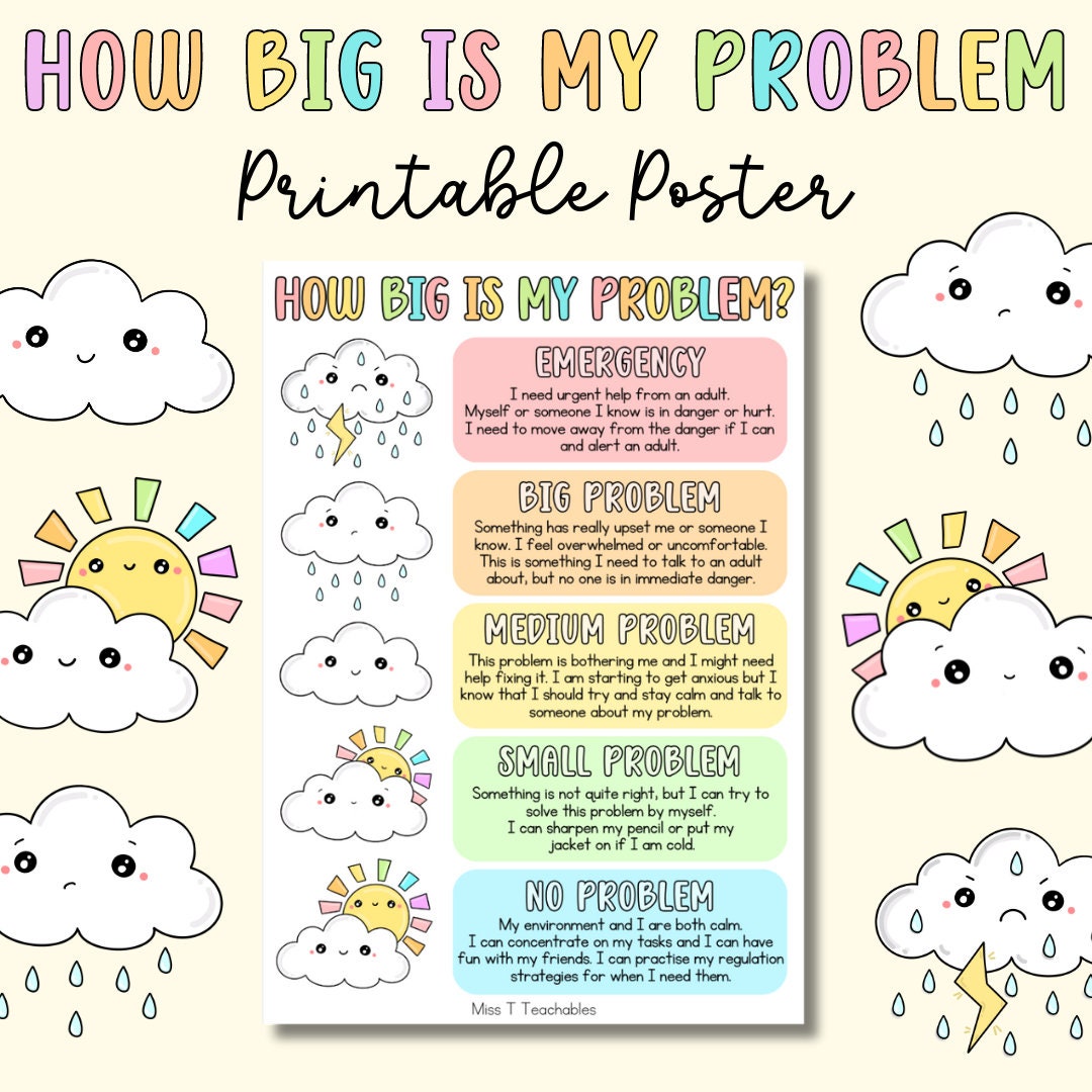 DIGITAL How Big is My Problem Poster, Emotional Regulation, Classroom ...
