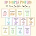DIGITAL 3D Shapes Printable Posters, Shapes and Their Key Features ...