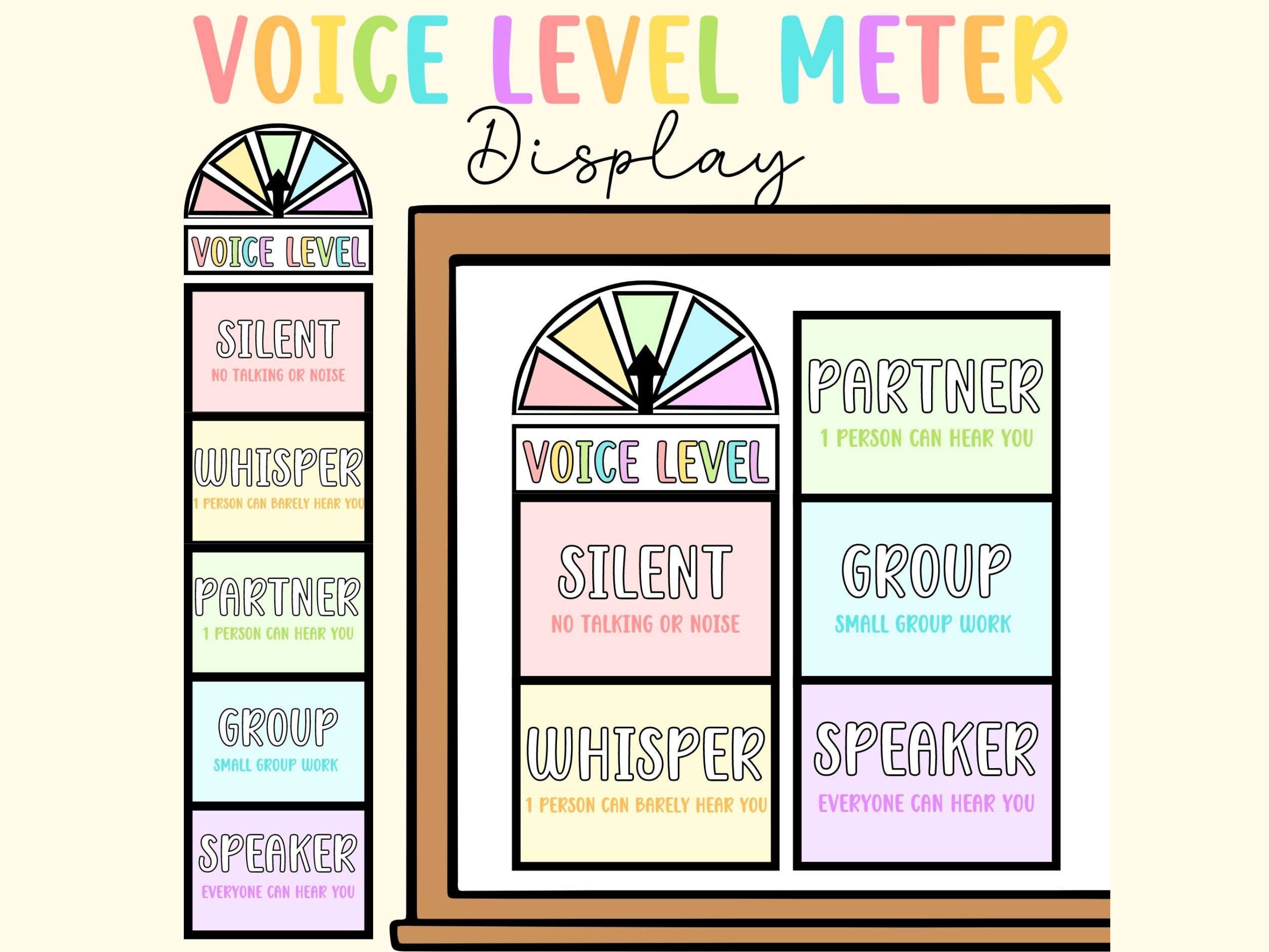 DIGITAL Voice Level Meter, Printable, Download, Cute Pastel Decor ...