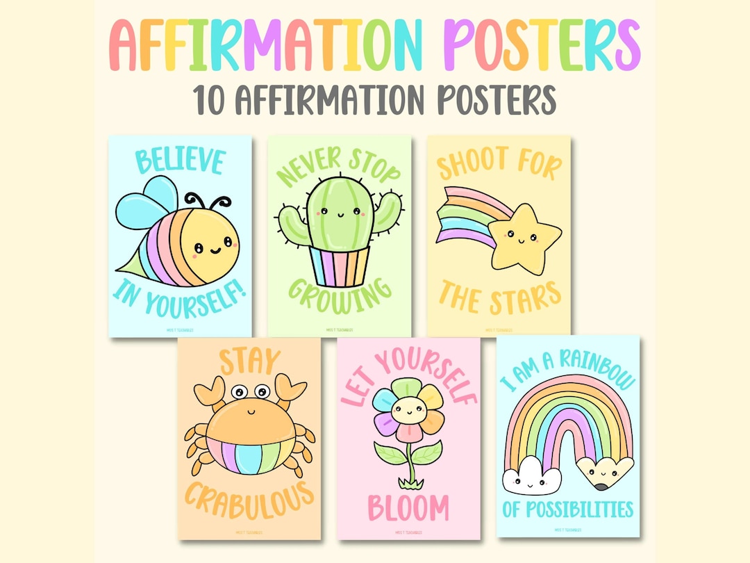 DIGITAL Affirmations Poster, Kids Affirmations Print, Positive ...