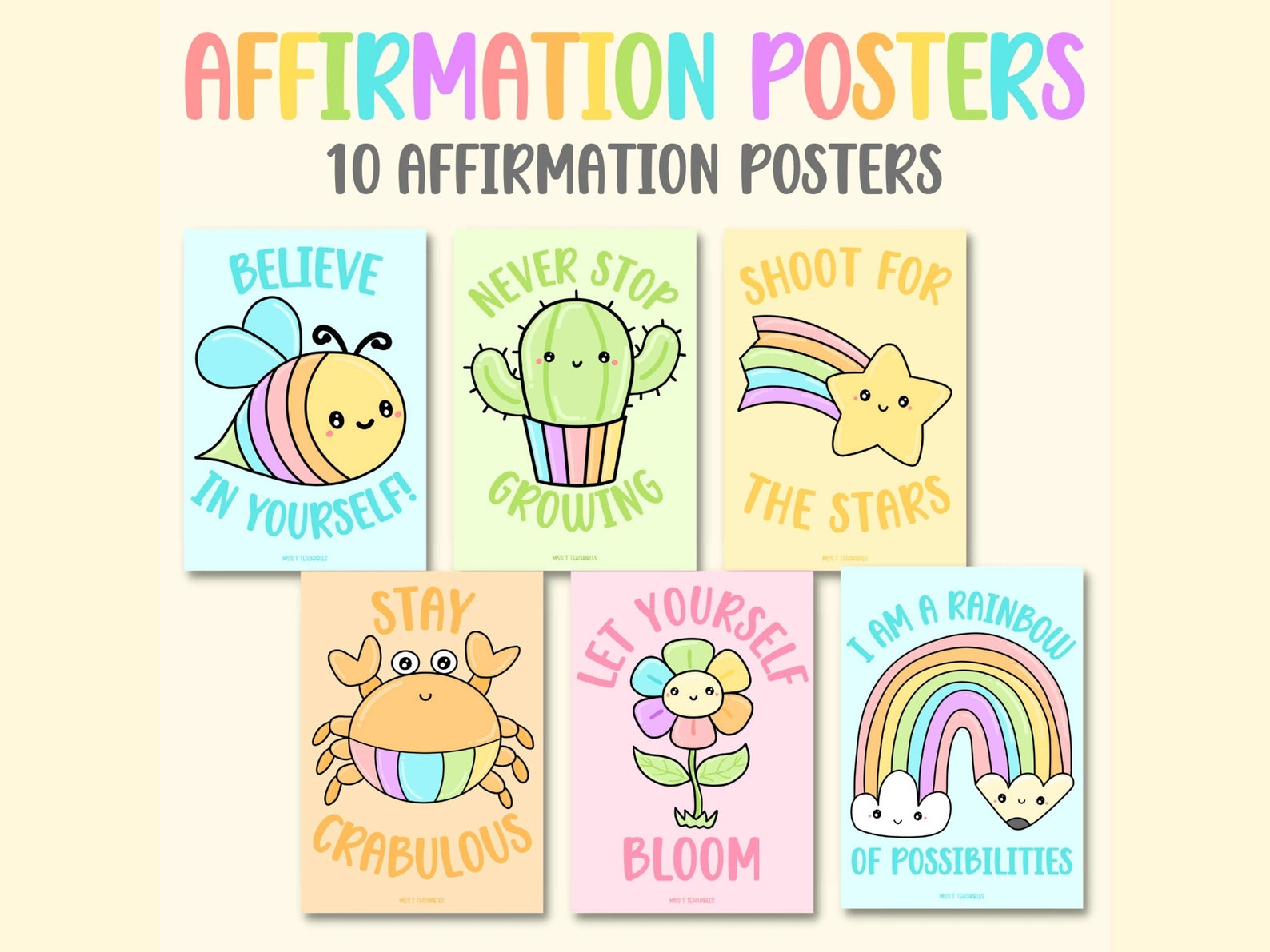 DIGITAL Affirmations Poster, Kids Affirmations Print, Positive ...