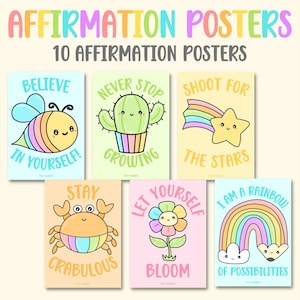 DIGITAL Affirmations Poster, Kids Affirmations Print, Positive ...