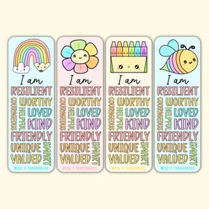 DIGITAL Affirmation Bookmarks, Positive Affirmations, Motivation ...