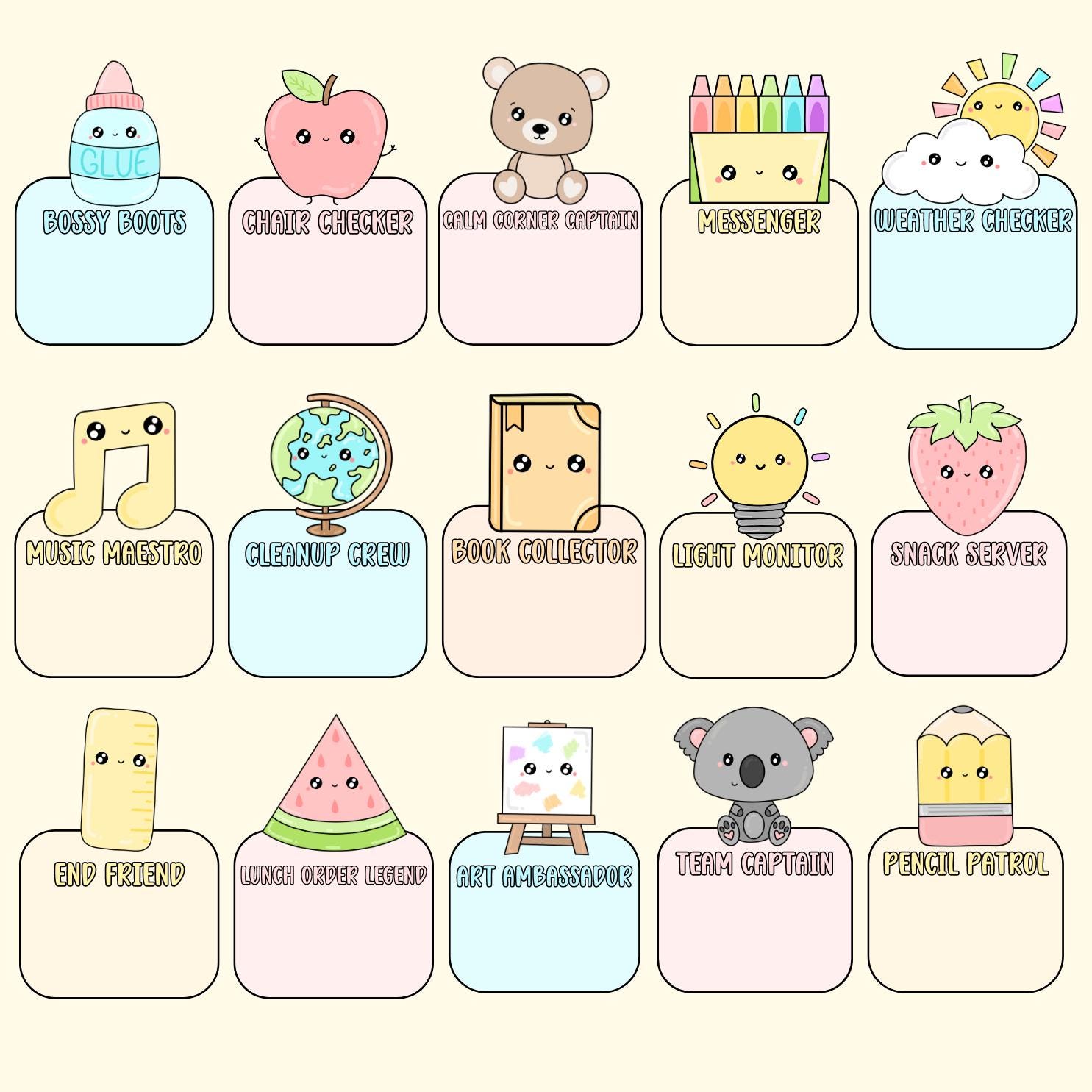 DIGITAL Classroom Jobs Display, Printable, Editable Canva Template ...