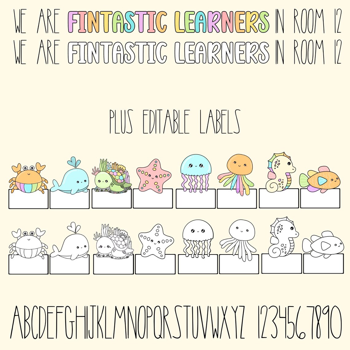 DIGITAL Fintastic Learners Door Display, Printable, Editable, Download ...