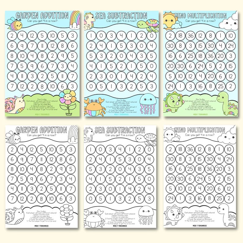 DIGITAL Connect Four, Addition, Multiplication, Division, Group Games ...