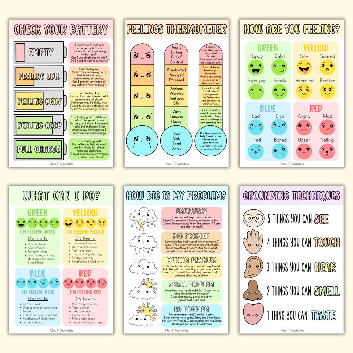 DIGITAL Calm Corner Display Pack, Classroom Decor, Areas of Self ...