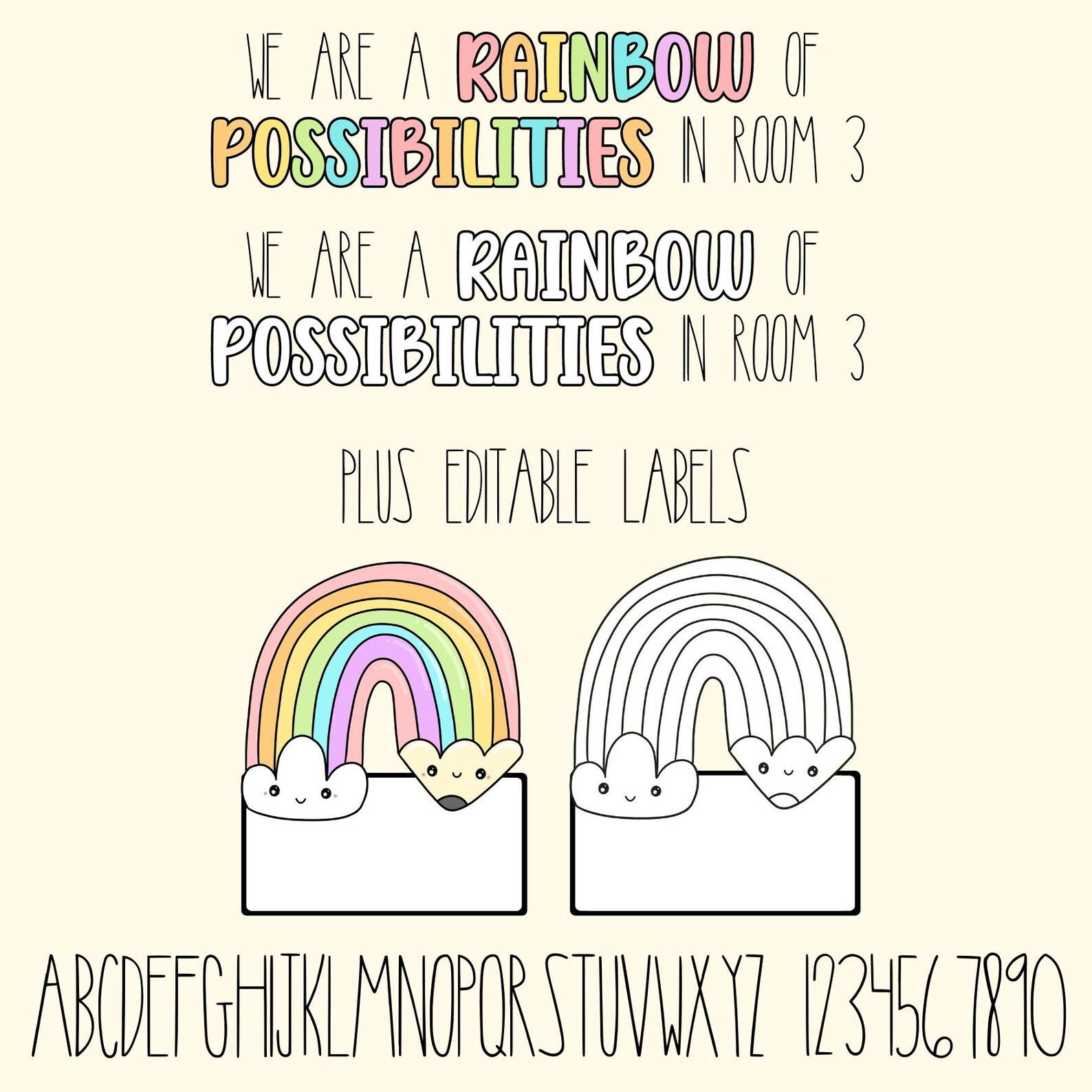 DIGITAL Rainbow of Possibilities Door Display, Printable, Editable ...