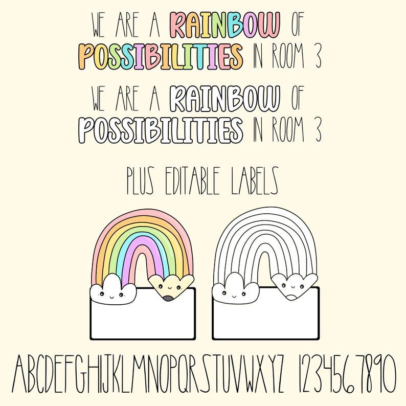 DIGITAL Rainbow of Possibilities Door Display, Printable, Editable ...