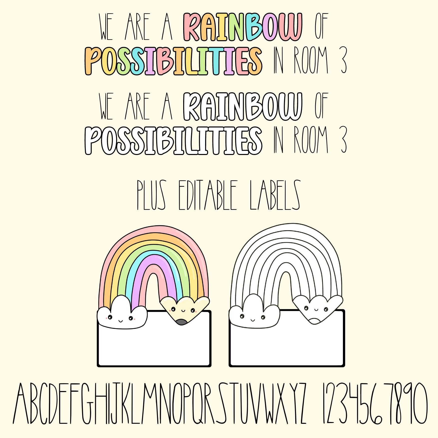 DIGITAL Rainbow of Possibilities Door Display, Printable, Editable ...
