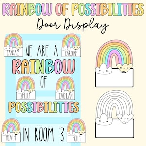 DIGITAL Rainbow of Possibilities Door Display, Printable, Editable ...
