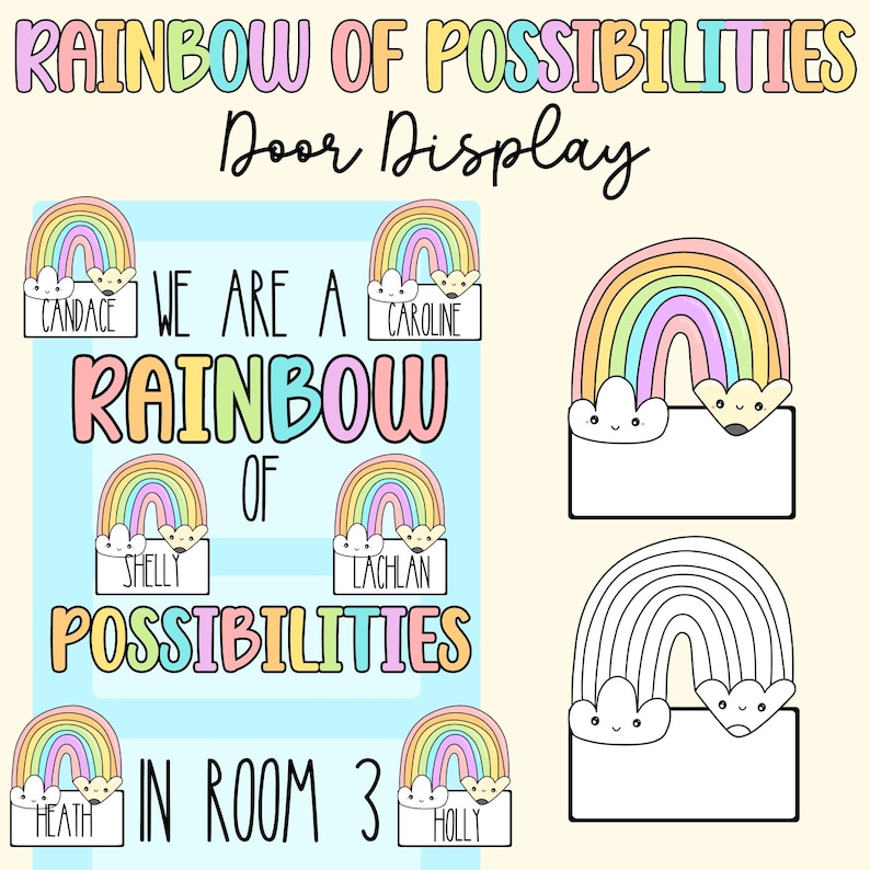 DIGITAL Rainbow of Possibilities Door Display, Printable, Editable ...