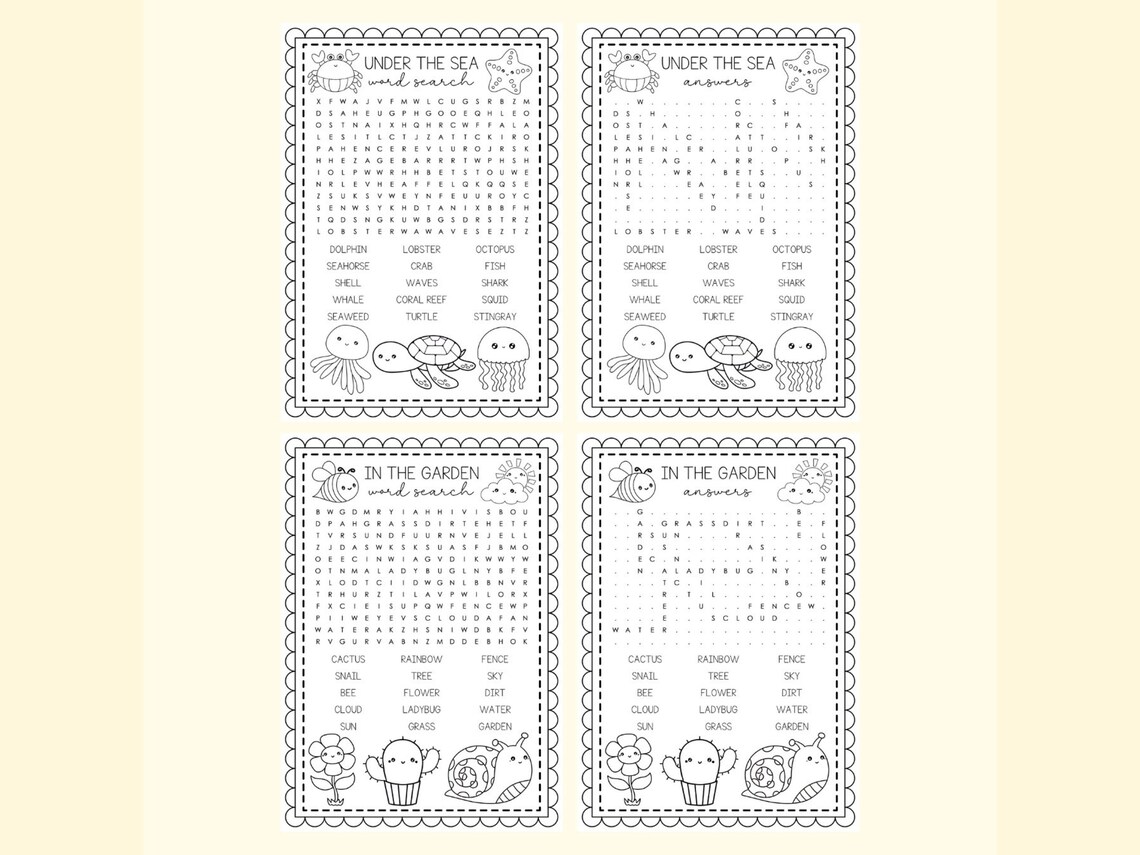 DIGITAL Word Search, Free Time Activities, Kids Word Search, Worth ...