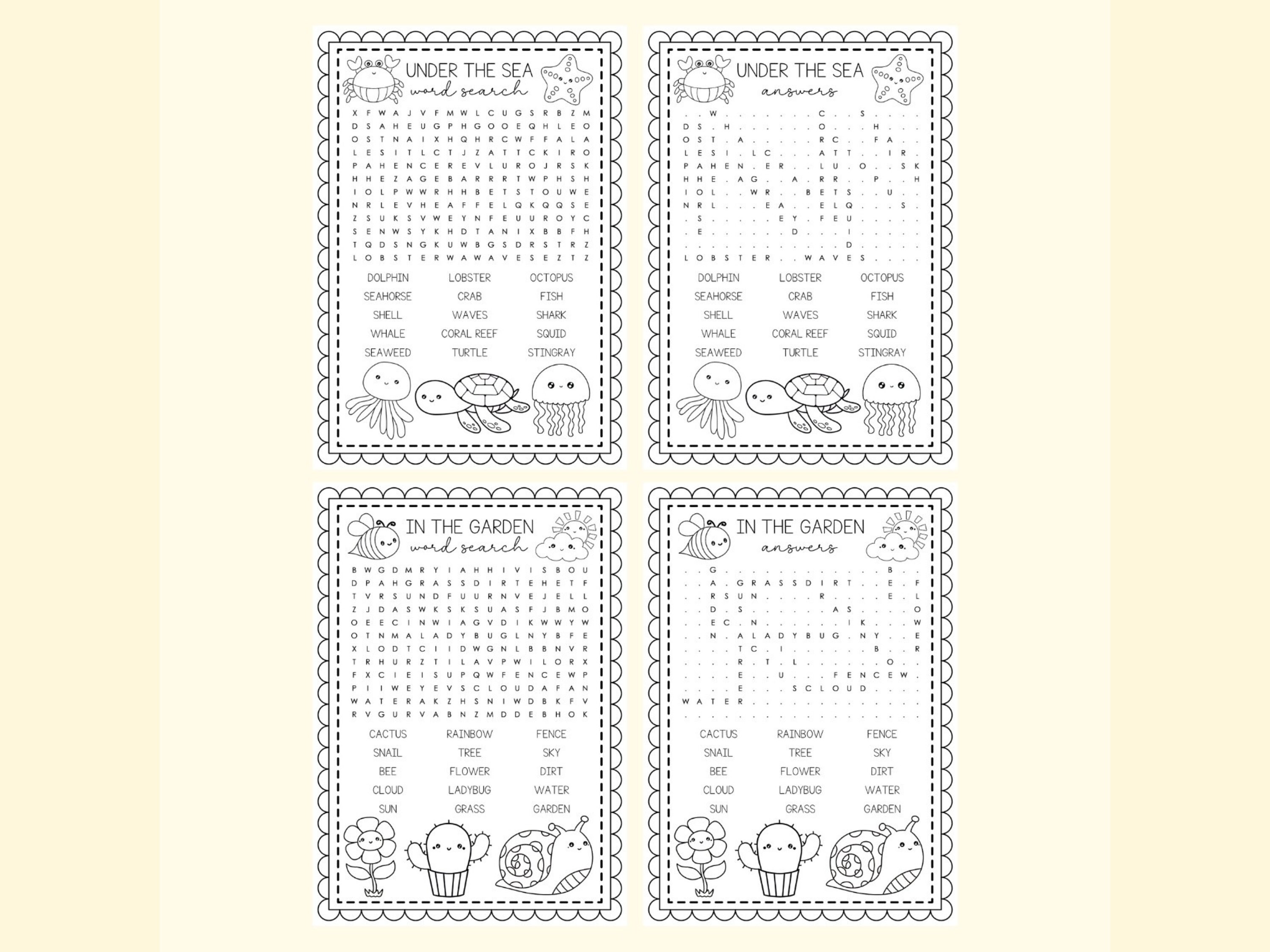 DIGITAL Word Search, Free Time Activities, Kids Word Search, Worth ...