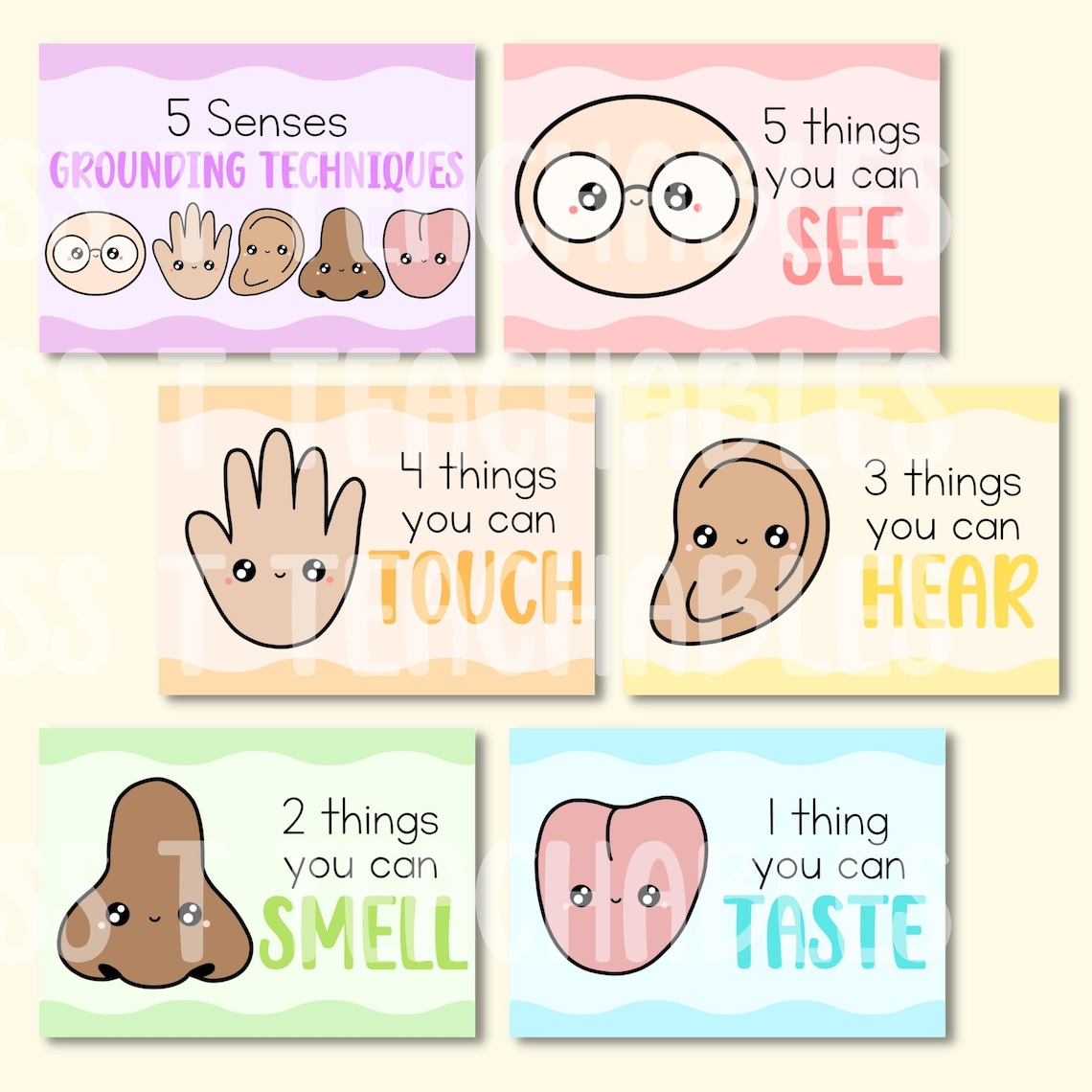 DIGITAL 5 Senses Grounding Techniques, Emotional Regulation, Classroom ...