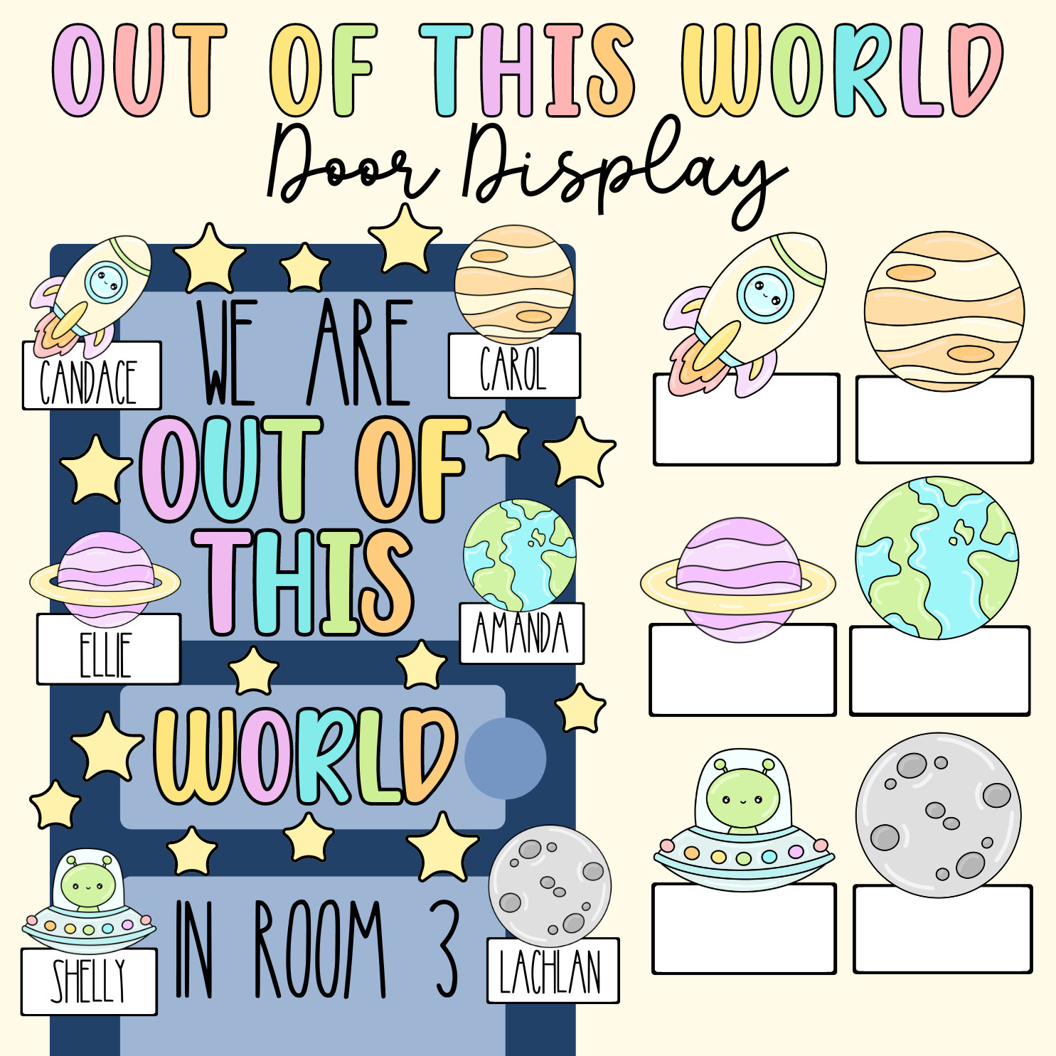 DIGITAL Out of This World Door Display, Printable, Editable, Download ...