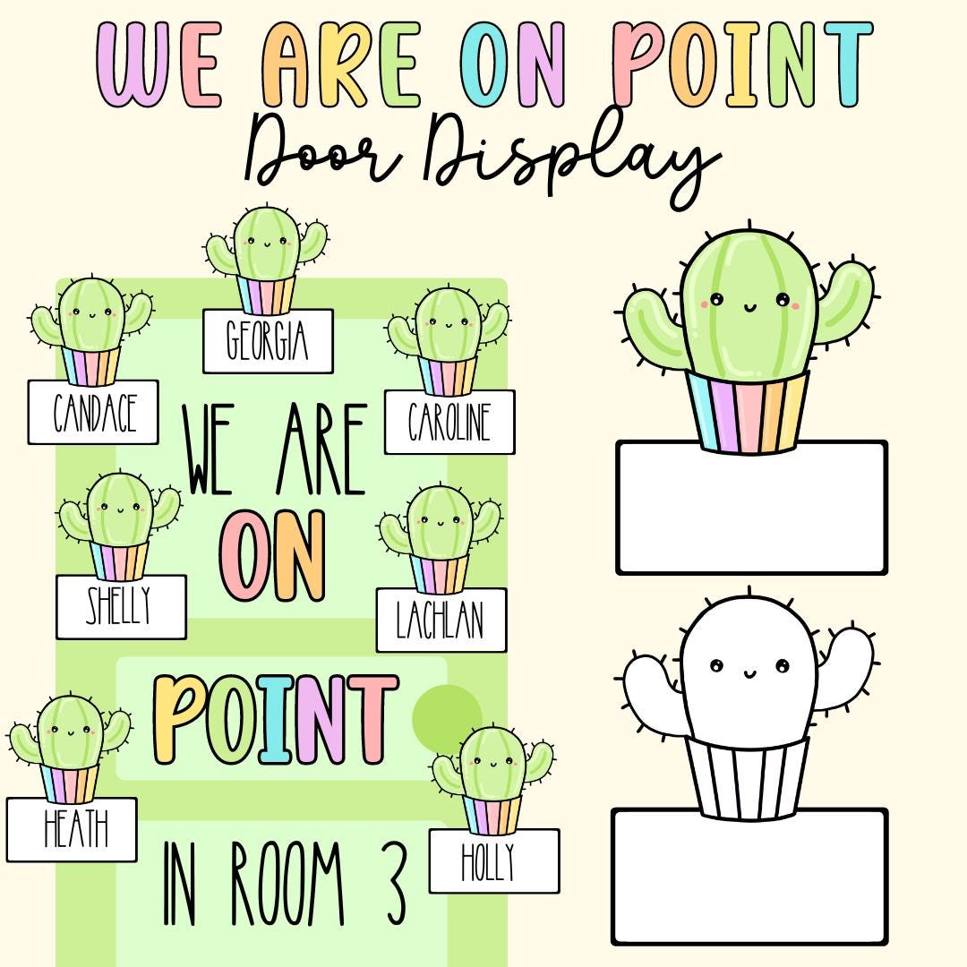 DIGITAL We Are on Point Cactus Door Display, Printable, Editable ...