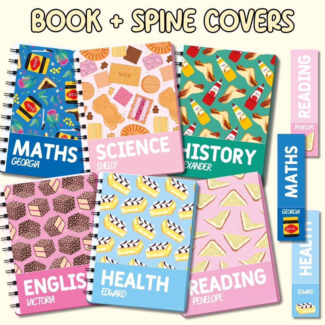 DIGITAL Book + Spine Covers, Editable and Printable Subject Writing ...