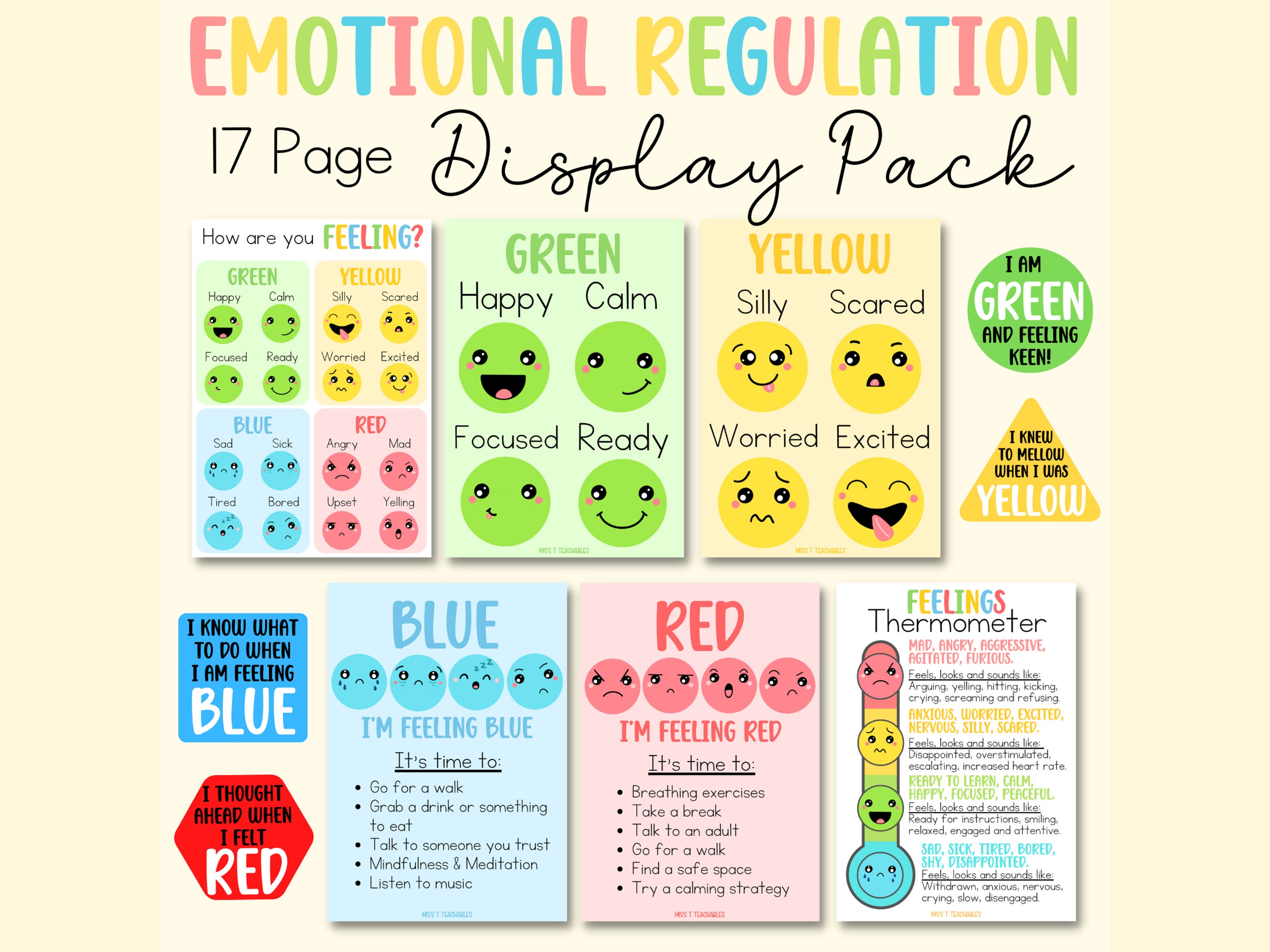 DIGITAL Emotional Regulation Display Pack, Classroom Decor, Areas of ...