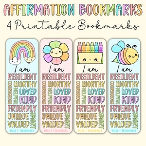 DIGITAL Affirmation Bookmarks, Positive Affirmations, Motivation ...