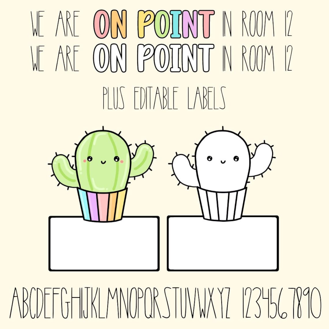 DIGITAL We Are on Point Cactus Door Display, Printable, Editable ...