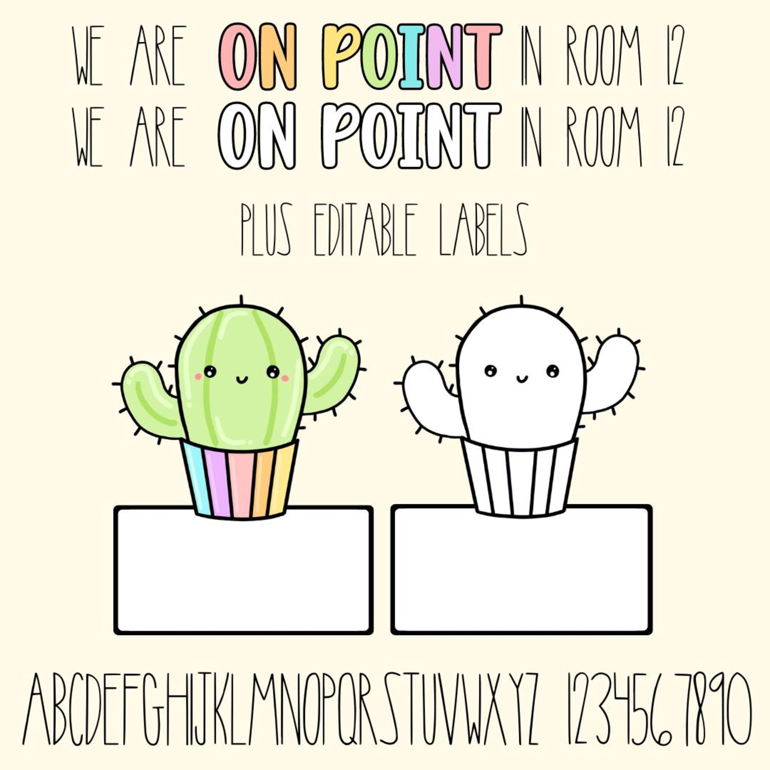 DIGITAL We Are on Point Cactus Door Display, Printable, Editable ...