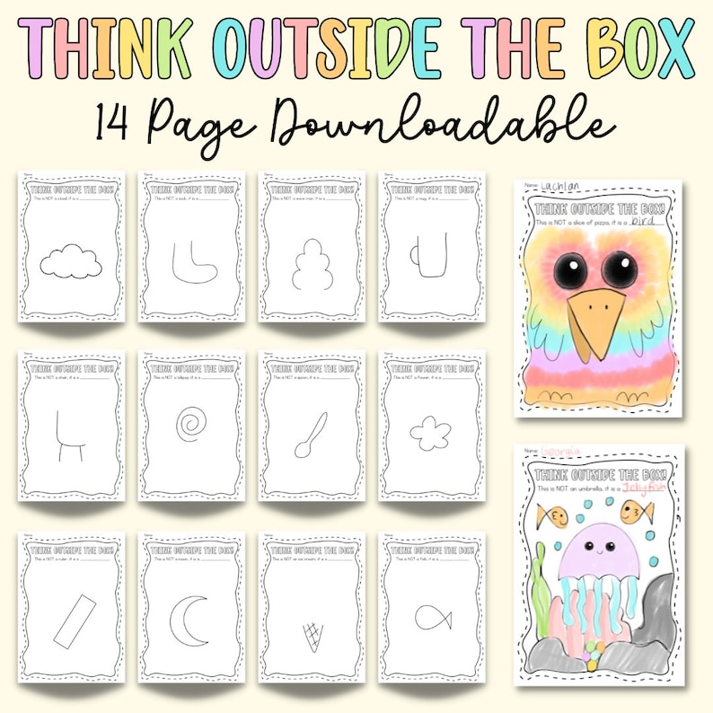 DIGITAL Think Outside the Box Worksheets, Imagination Resources ...