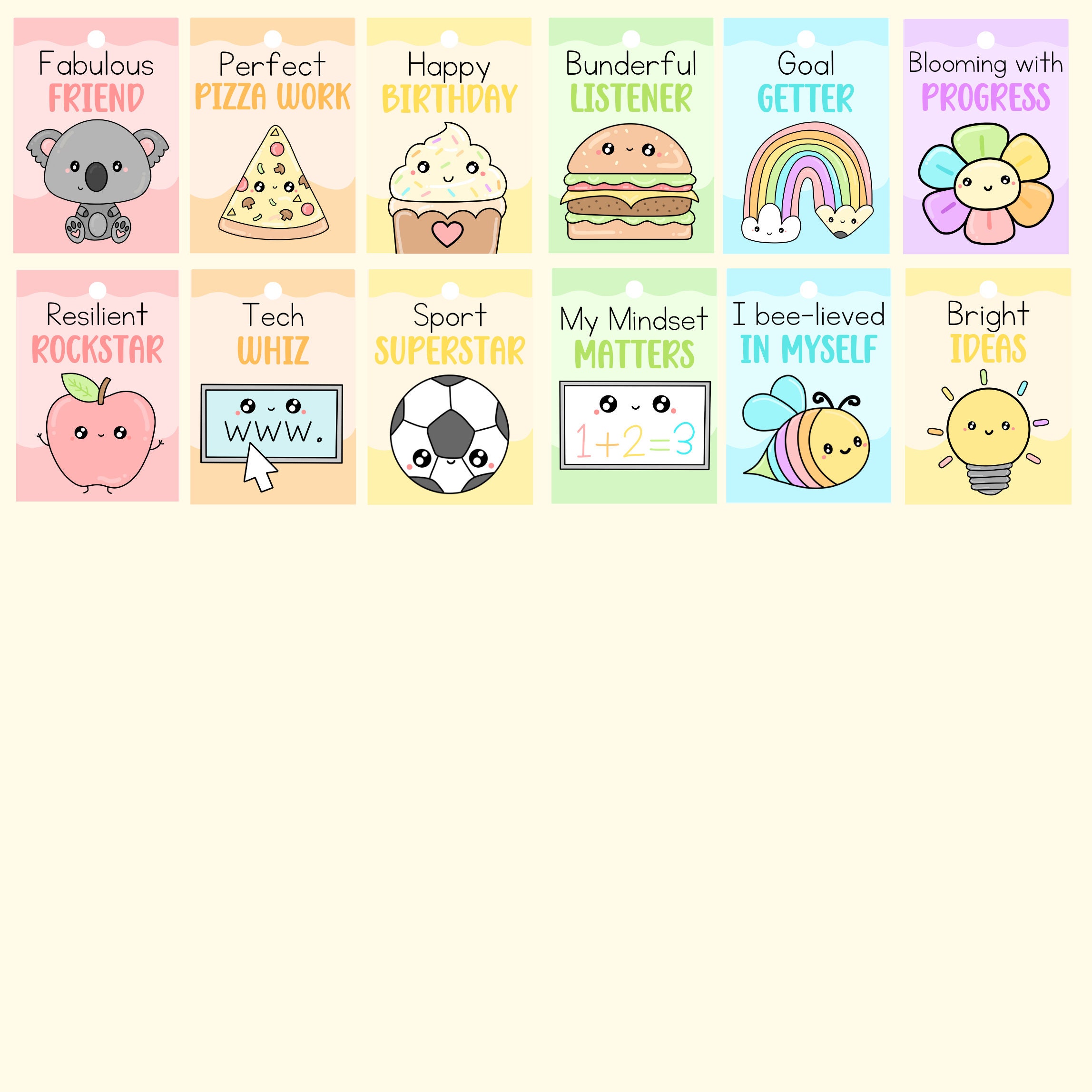 DIGITAL Brag Tags, Bright and Fun Illustrations, School Counselor, Calm ...