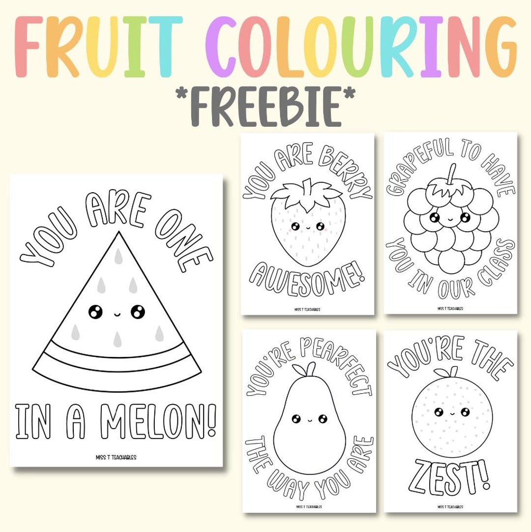 DIGITAL FRUIT Affirmations Colouring In, Kids Affirmations Print ...