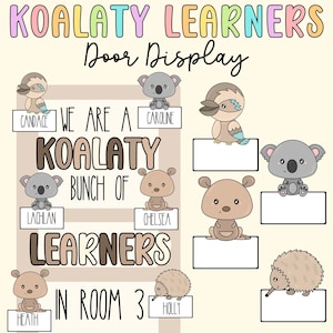 DIGITAL Koalaty Learners Door Display, Printable, Editable, Bulletin ...
