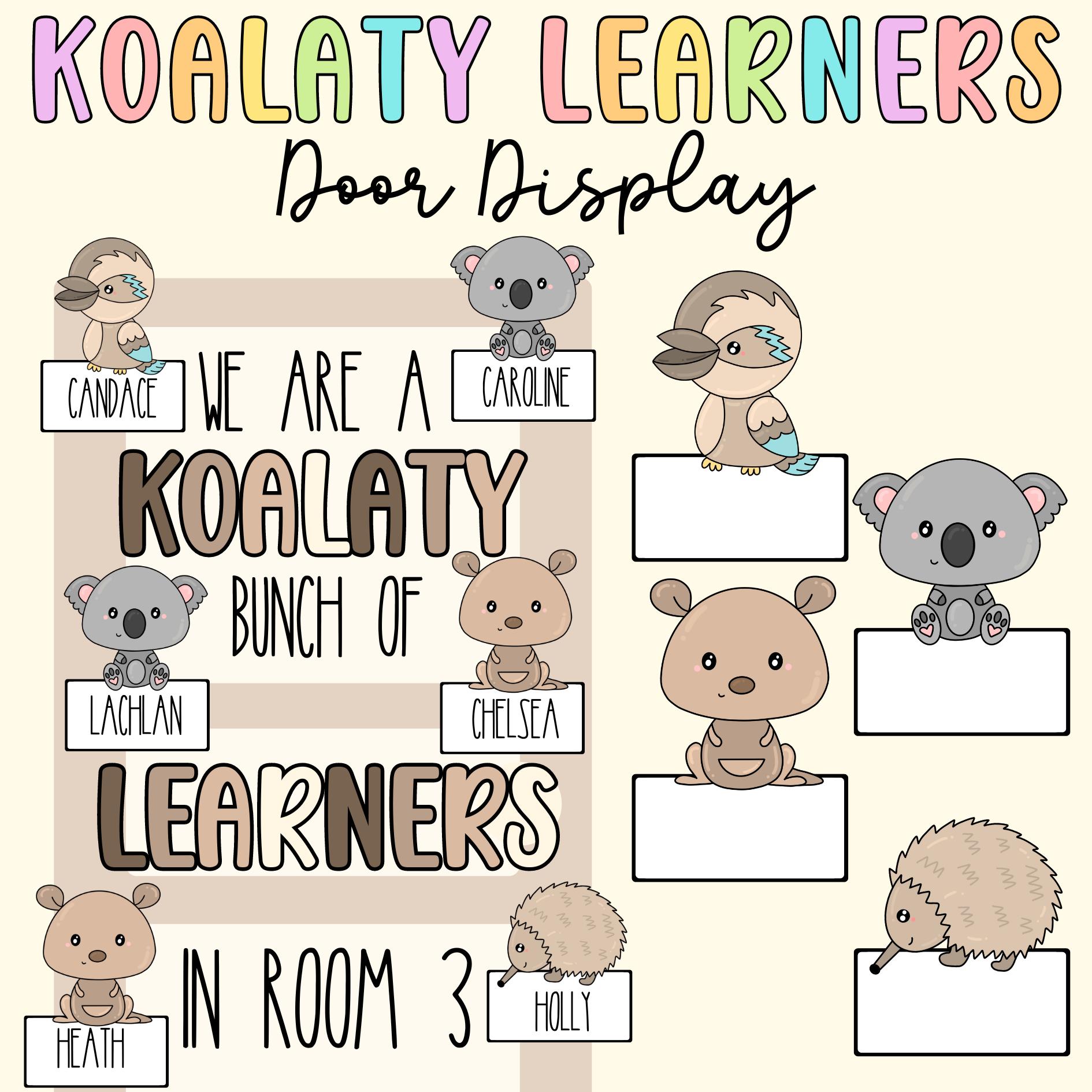 DIGITAL Koalaty Learners Door Display, Printable, Editable, Bulletin ...
