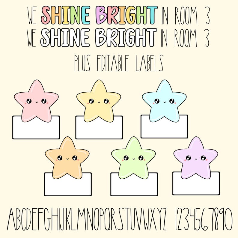 DIGITAL Shine Bright Door Display, Printable, Editable, Download, Cute ...