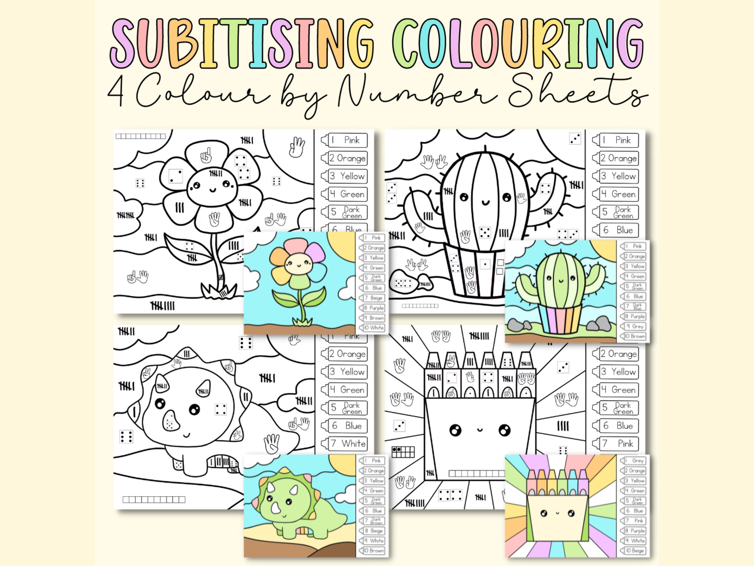 DIGITAL Subitising Colour by Number, Mathematics, Colouring, Color by ...