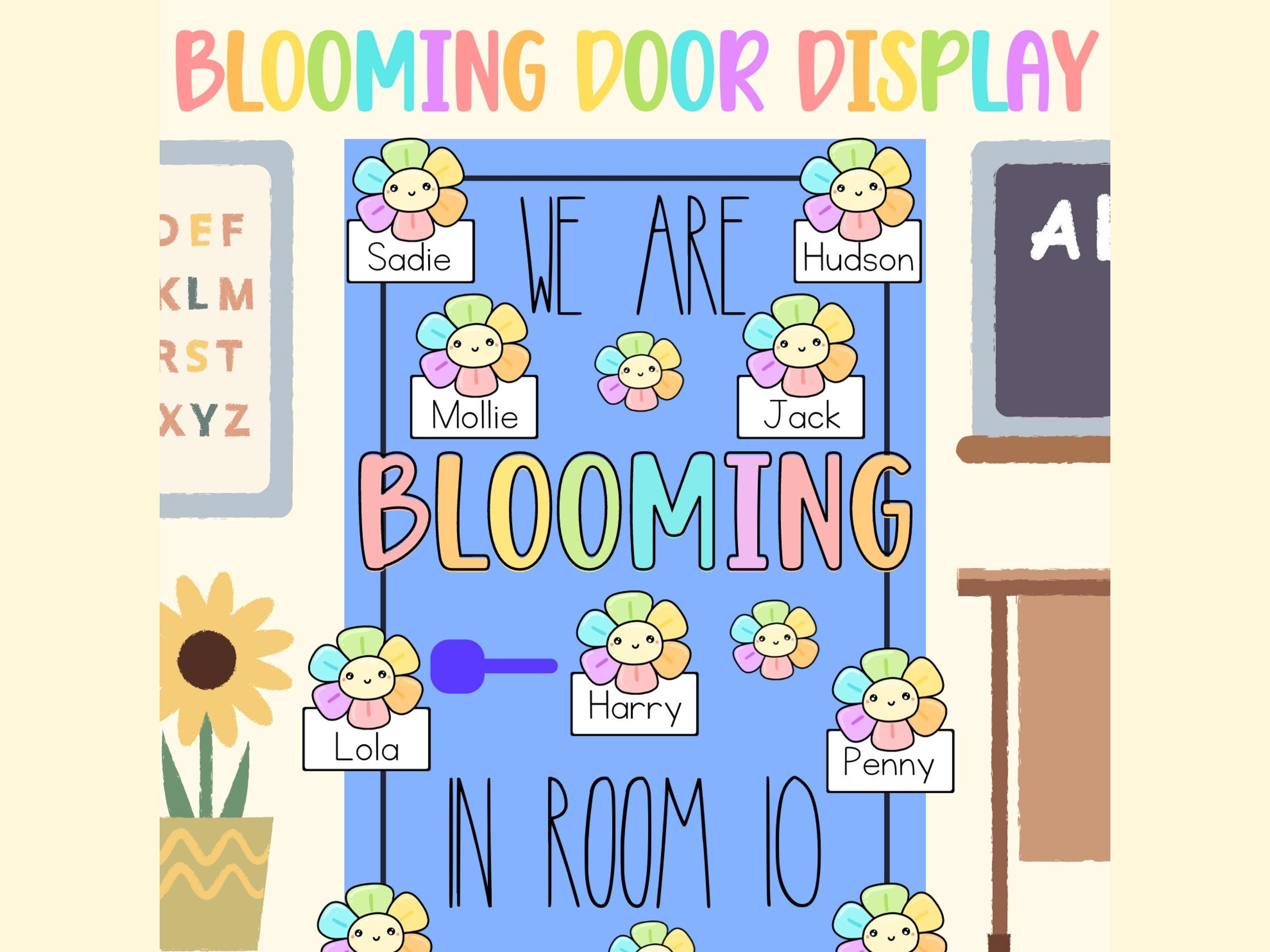 DIGITAL We Are Blooming Door Display, Flower Classroom Bulletin Board ...