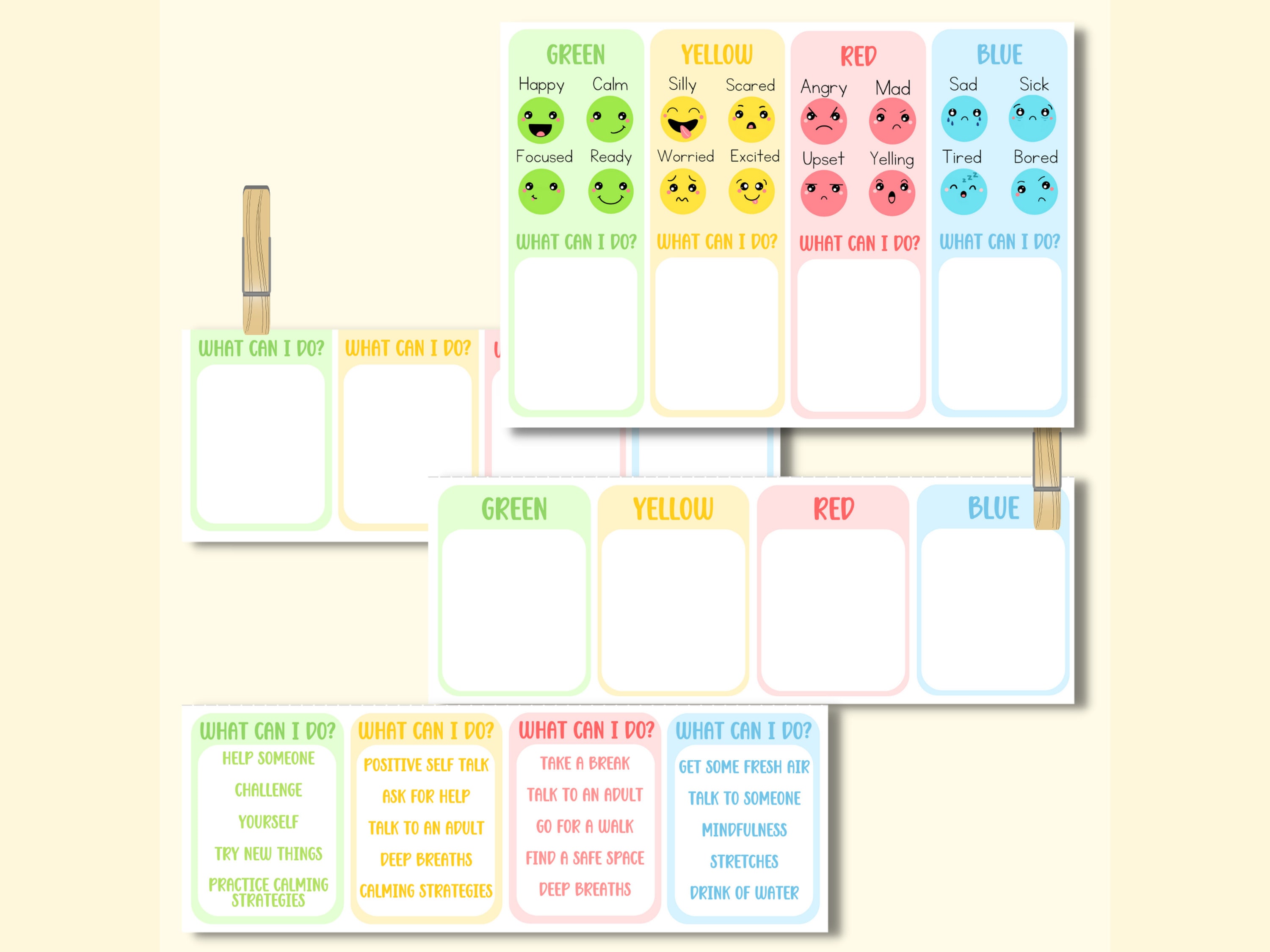 DIGITAL Emotional Regulation Desk Charts, Classroom, Areas of Self ...
