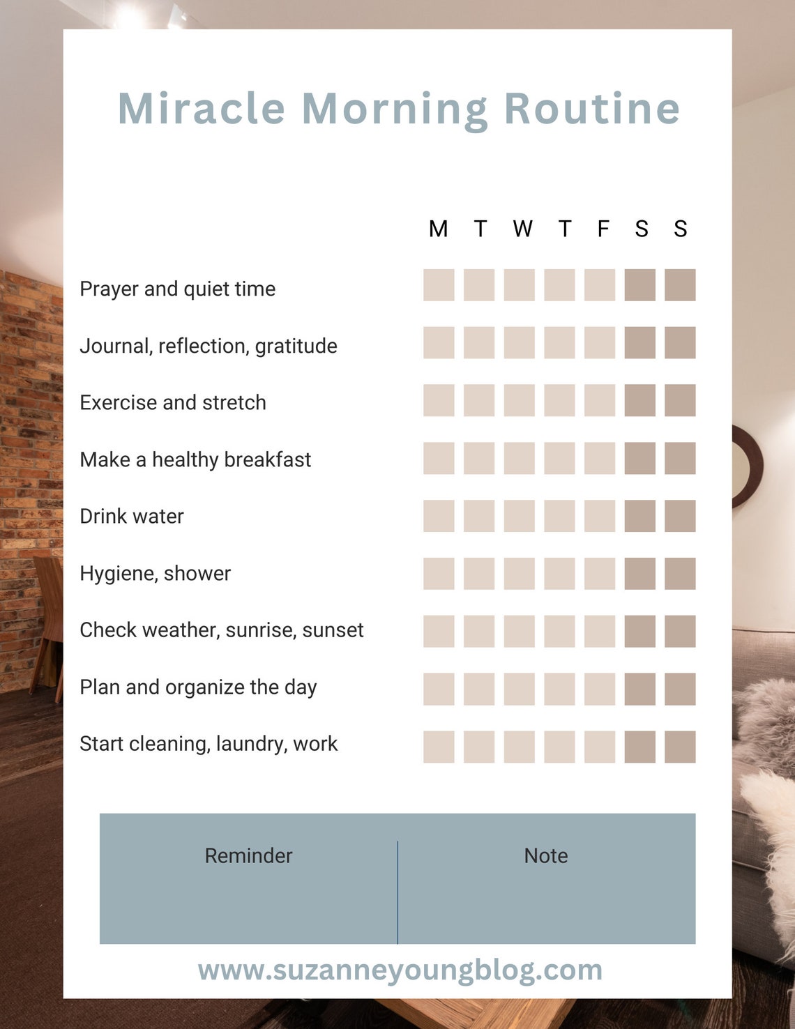 Miracle Morning Routine Checklist - Etsy
