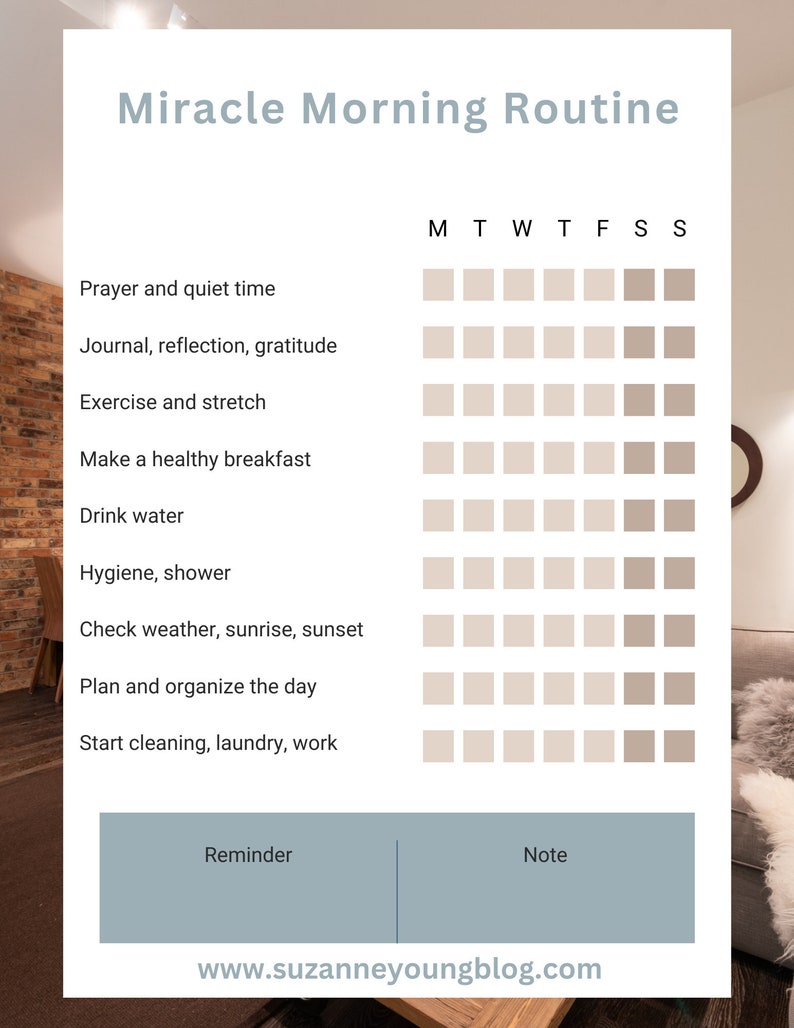Miracle Morning Routine Checklist - Etsy