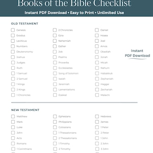 Books of the Bible Checklist - Etsy