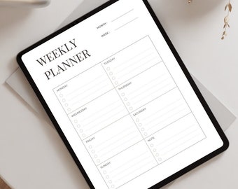 Minimal Weekly Schedule Planner - Etsy UK