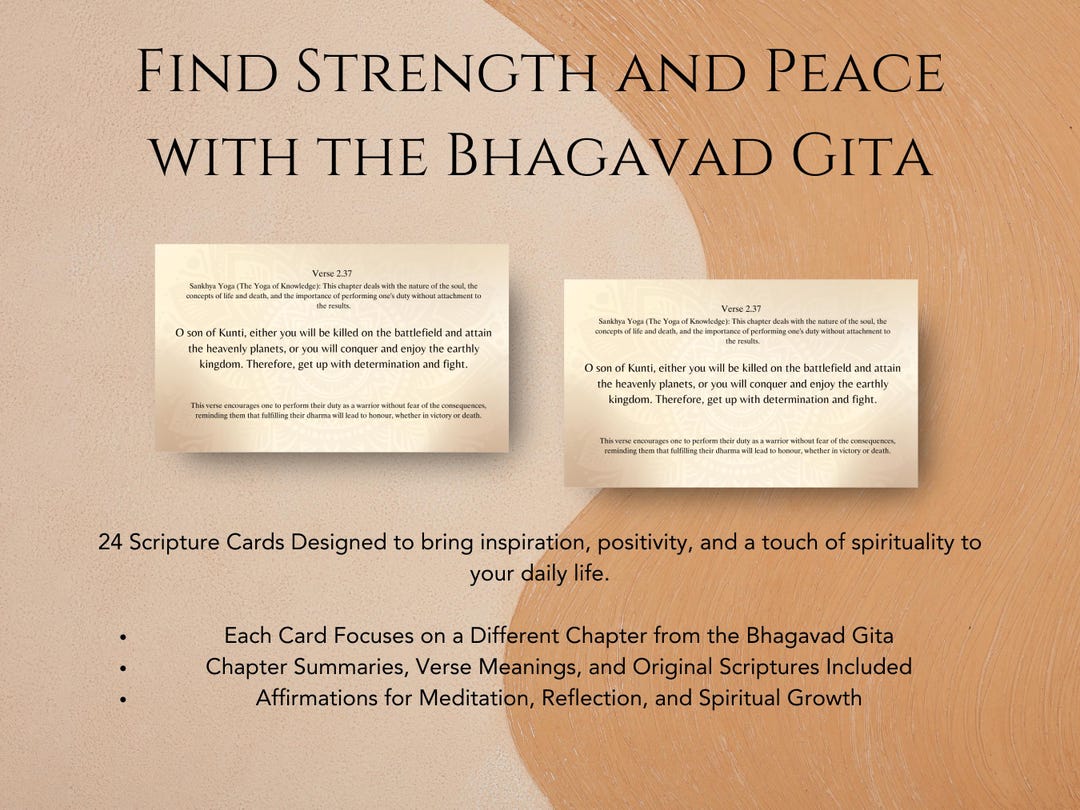 Bhagavad Gita Affirmation Cards | Spiritual Guidance | Meditation ...