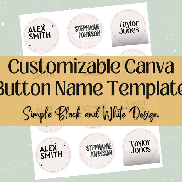 Canva Name Buttons - Etsy