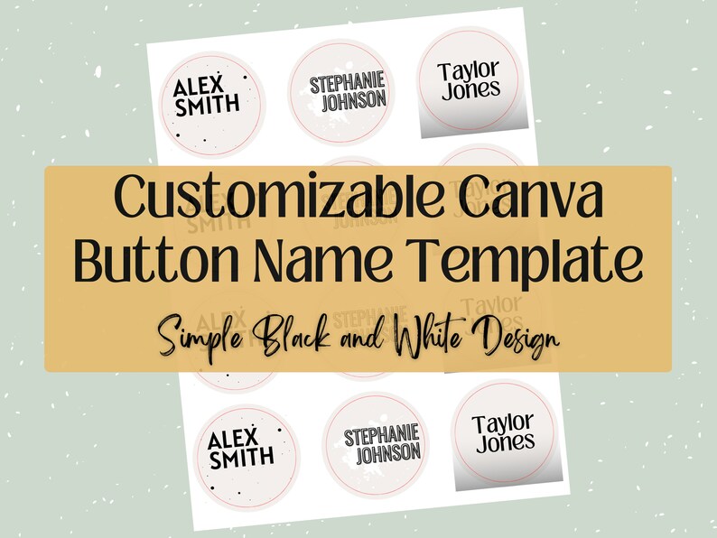 Customizable Modern Name Buttons | Canva Template (2 1/4 Inch Buttons ...