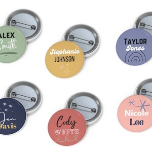 Customizable Name Buttons | Canva Template (2 1/4 Inch Buttons) | Fun ...