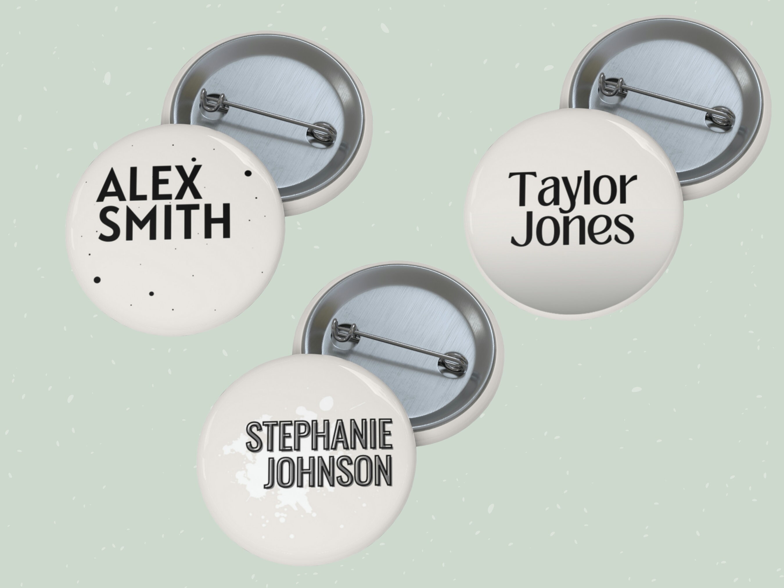 Customizable Modern Name Buttons | Canva Template (2 1/4 Inch Buttons ...