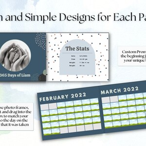 Editable Baby Book Template | 365 Day Baby Book Canva Template | First ...
