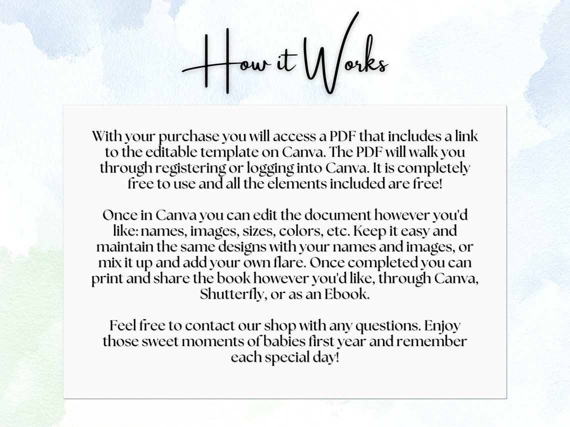 Editable Baby Book Template | 365 Day Baby Book Canva Template | First ...
