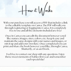 Editable Baby Book Template | 365 Day Baby Book Canva Template | First ...