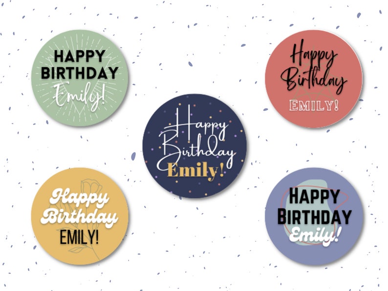 Customizable Happy Birthday Buttons | Canva Template | Birthday Party ...